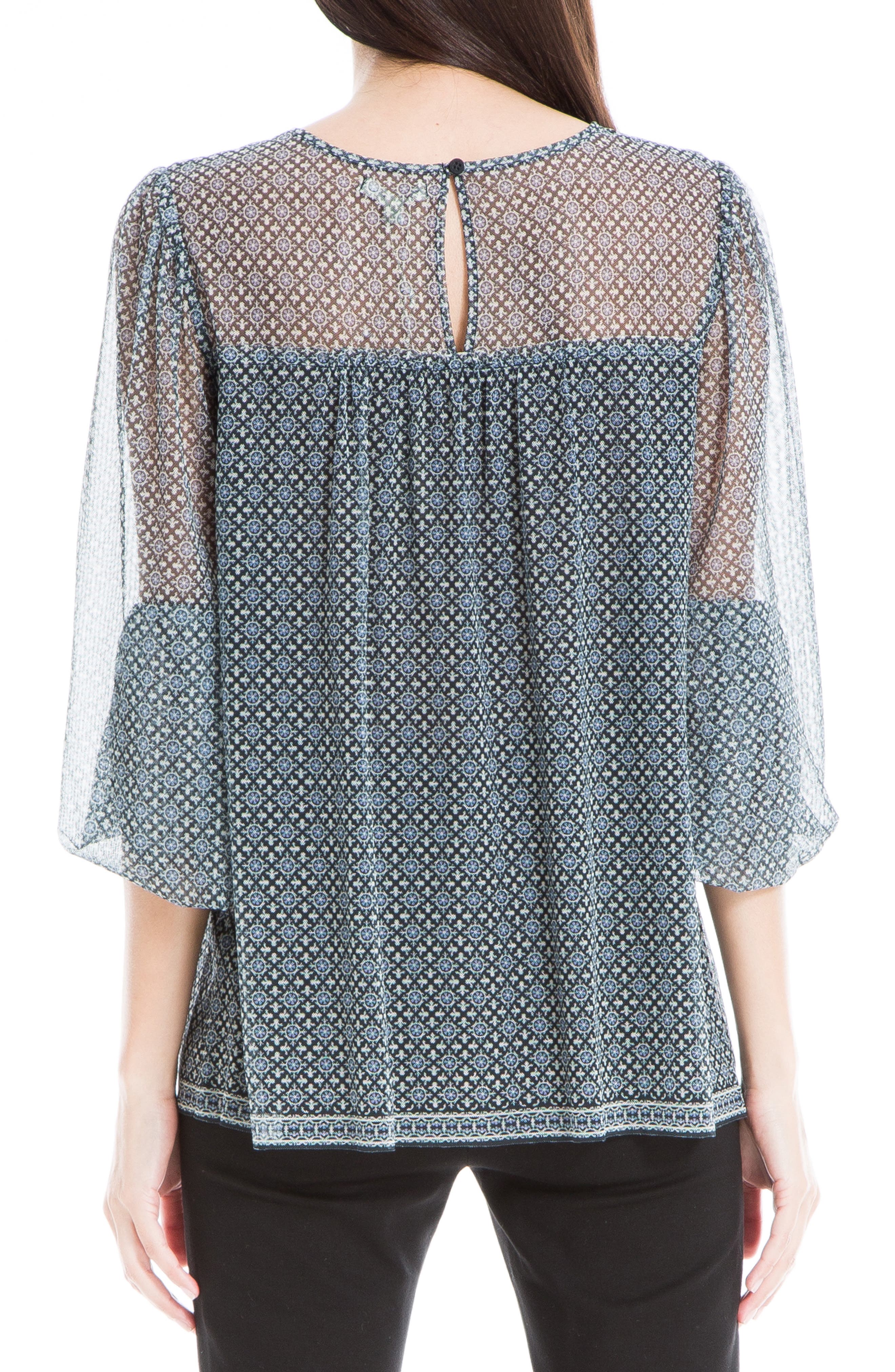 MAX STUDIO Mesh Long Sleeve Blouse | Nordstromrack