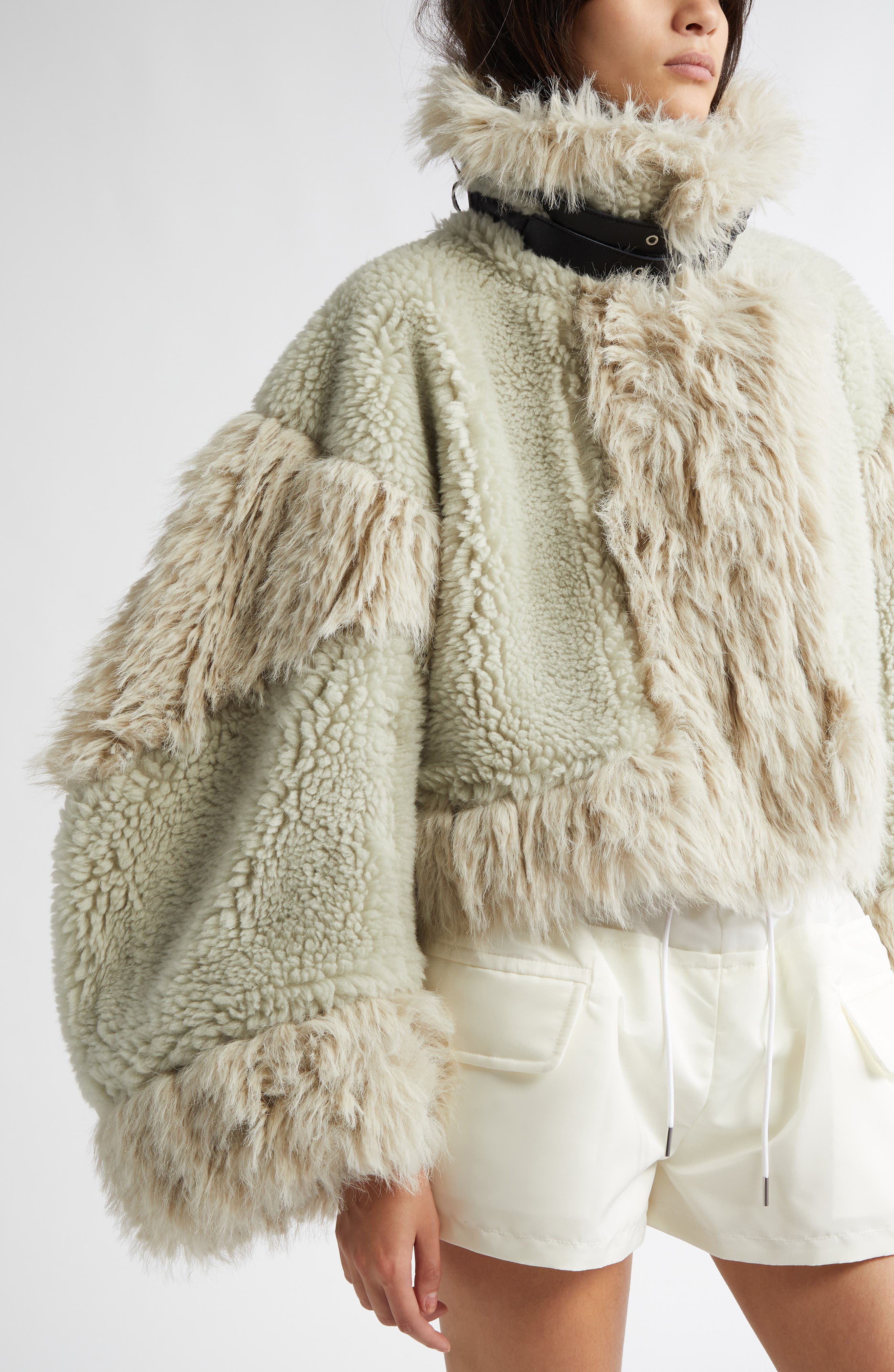 Sacai Faux Fur Crop Jacket | Nordstrom