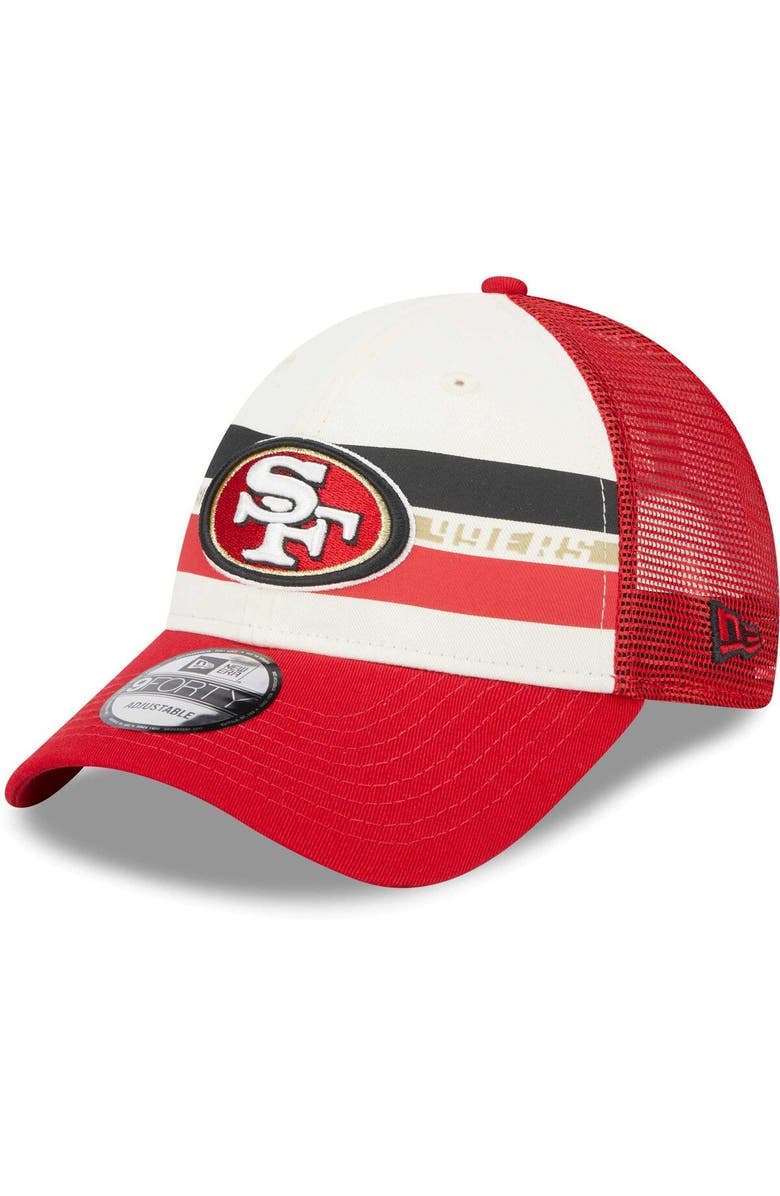 New Era Men's New Era Cream/Scarlet San Francisco 49ers Team Stripe ...