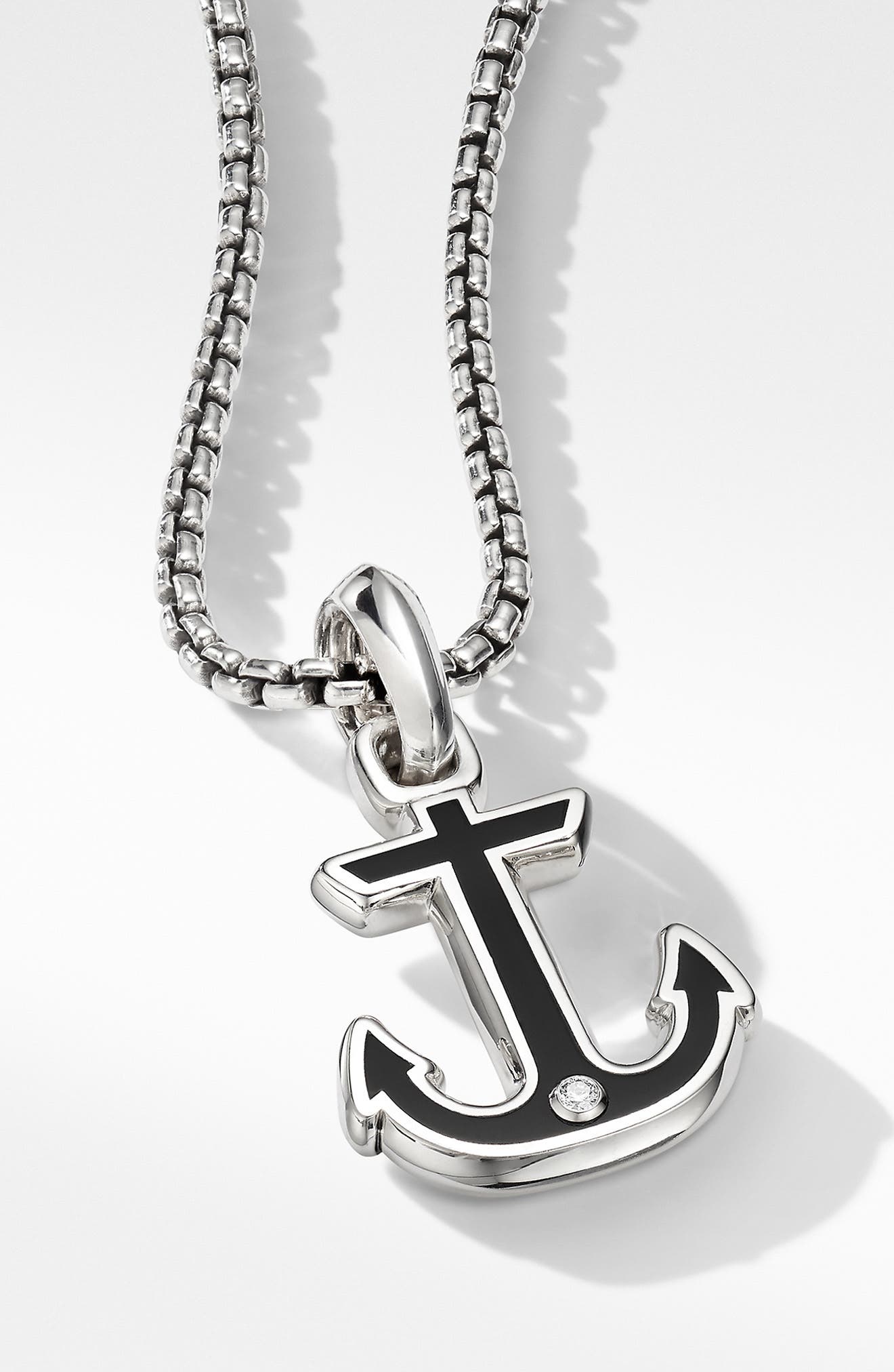 David Yurman Maritime® Anchor Amulet with Black Onyx and Center Diamond ...