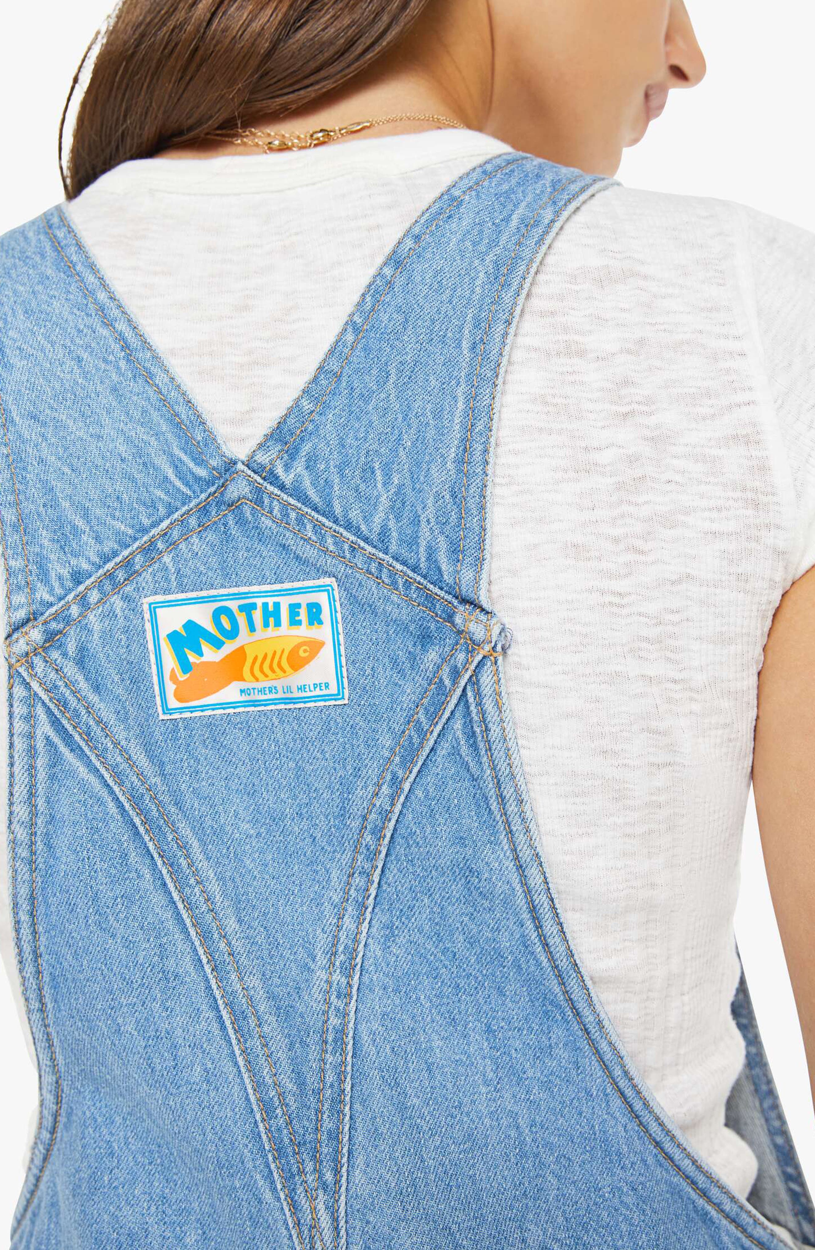 MOTHER The Half-Pipe Ankle Barrel Leg Denim Overalls | Nordstrom