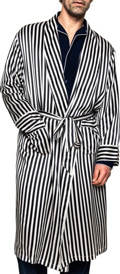 Petite Plume Bengal Stripe Silk Robe | Nordstrom