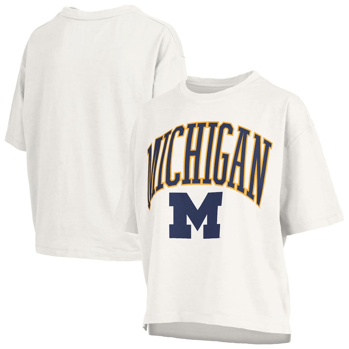 PRESSBOX Women's Pressbox White Michigan Wolverines Nelson Arch Over ...