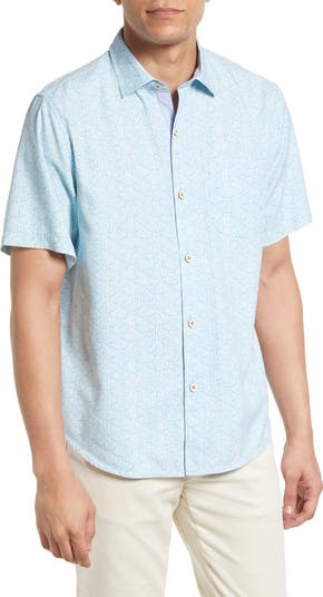 Tommy Bahama Desoto Shells Silk Blend Short Sleeve Button-Up Shirt ...