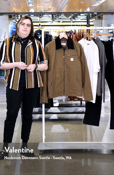 CAT WWR Corduroy Collar Canvas Zip Jacket | Nordstrom