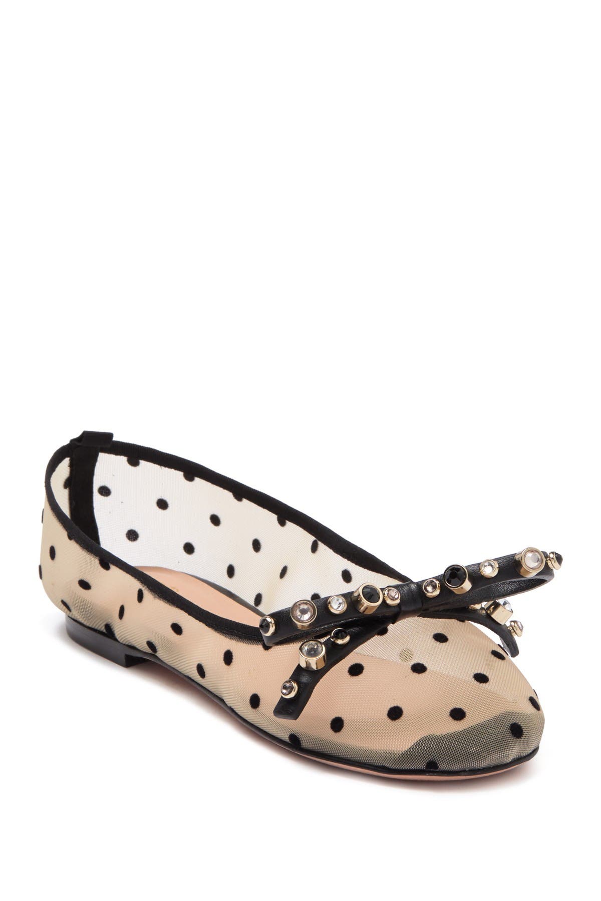 RED Valentino Embellished Dotted Mesh Ballet Flat | Nordstromrack