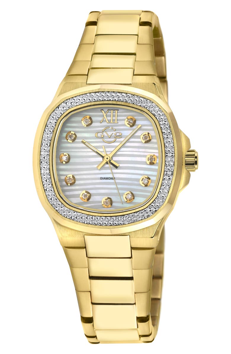 GV2 Potente White Mother of Pearl Dial Diamond Bracelet Watch, 33mm - 0 ...