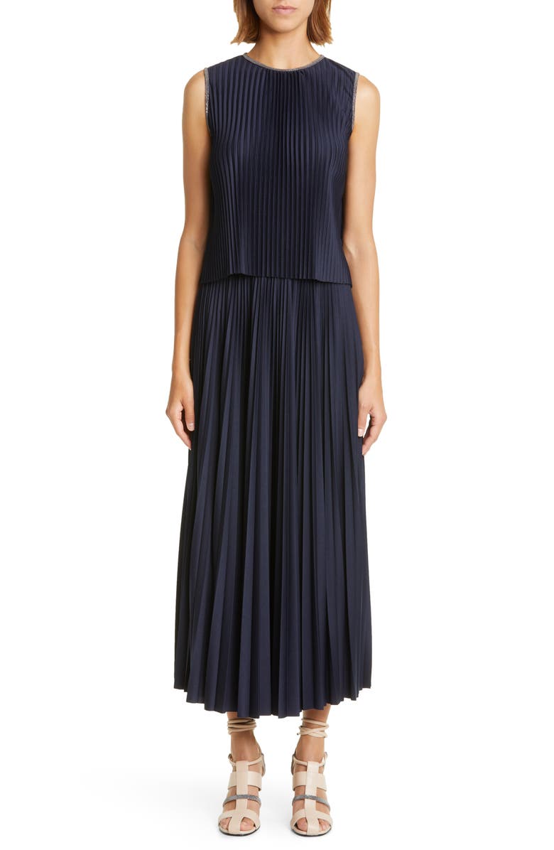 Fabiana Filippi Beaded Pleated Sleeveless Knit Top | Nordstromrack