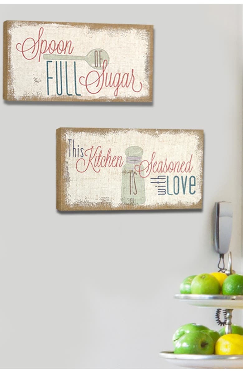 STRATTON HOME DECOR "Seasoned With Love" Typography Burlap | Nordstromrack