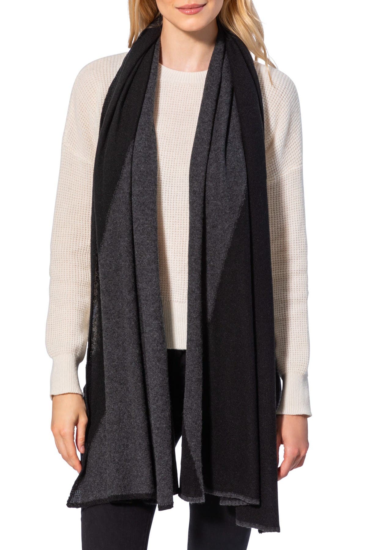Amicale Cashmere Two-Tone Diagonal Wrap | Nordstromrack