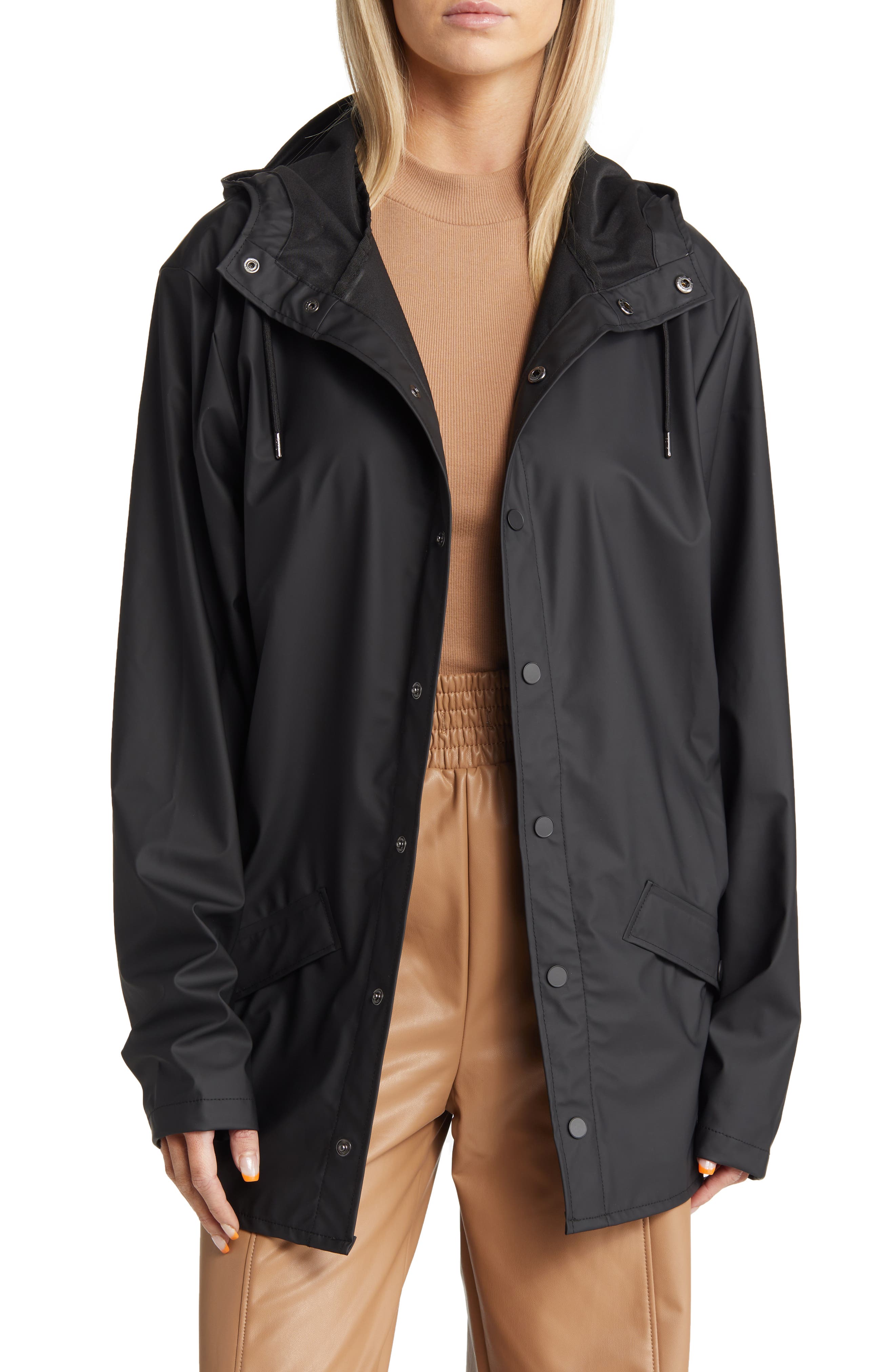 Rains Waterproof Snap Front Rain Jacket | Nordstrom