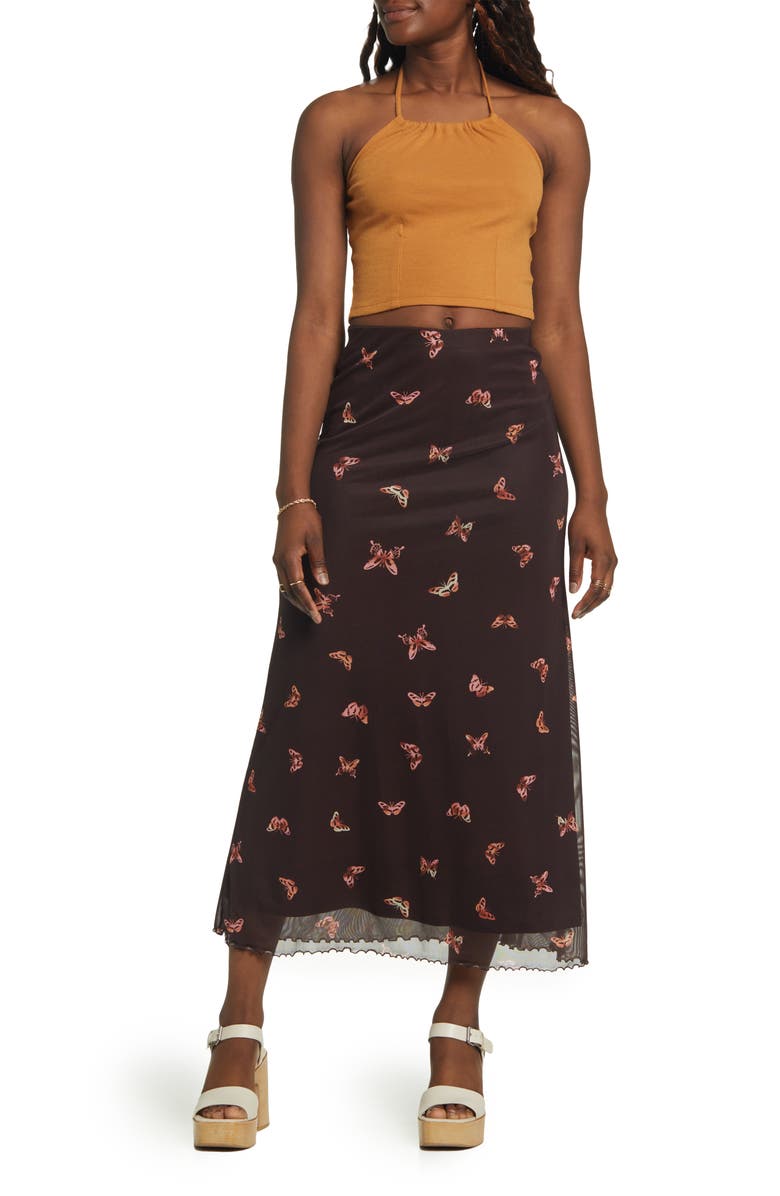 BP. Butterfly Mesh Maxi Skirt | Nordstromrack