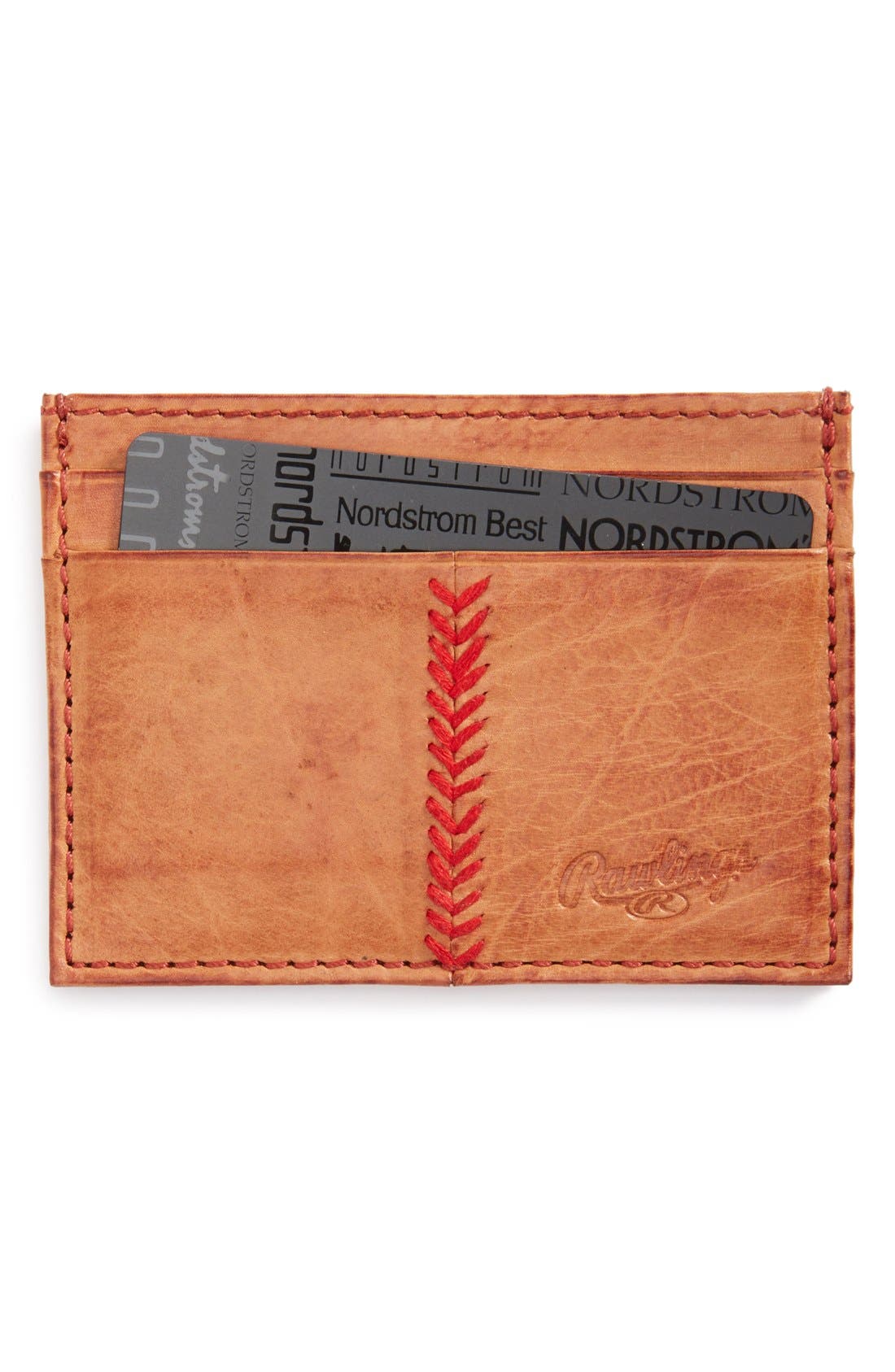 Rawlings ® 'Baseball Stitch' Leather Card Case | Nordstrom