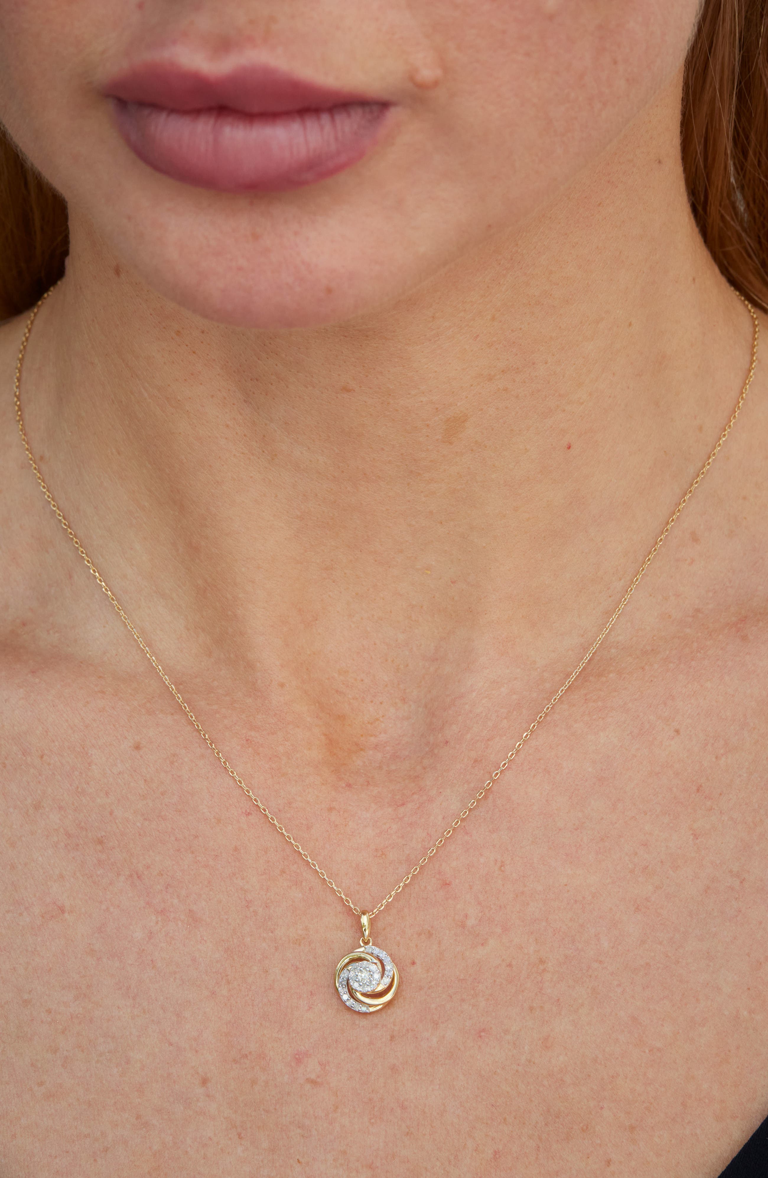SAVVY CIE JEWELS Diamond Swirl Pendant Necklace - 0.25ct. | Nordstromrack