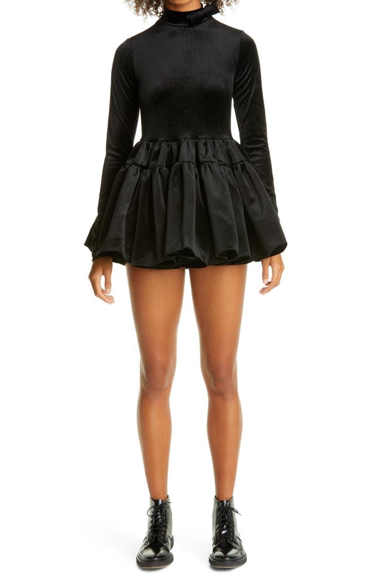 Shushu/Tong Long Sleeve Velvet Minidress | Nordstrom