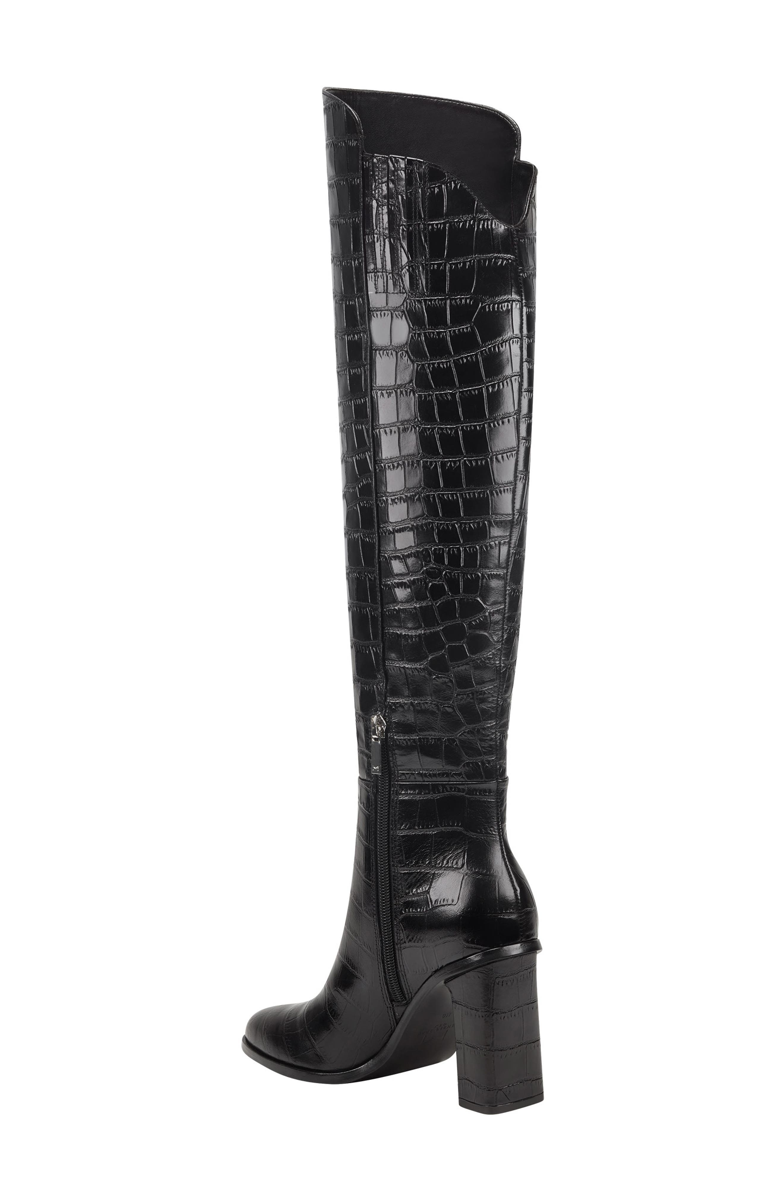 Marc Fisher LTD Mlunella Croc Embossed Knee High Boot | Nordstromrack