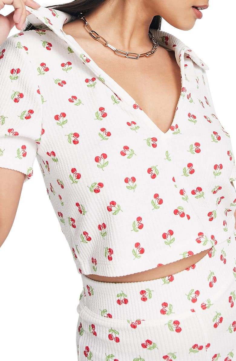 Topshop Lexi Polo Collar Crop Top | Nordstromrack