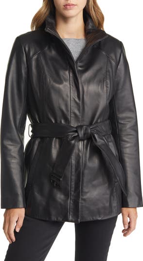Cole Haan Signature Belted Leather Jacket | Nordstrom