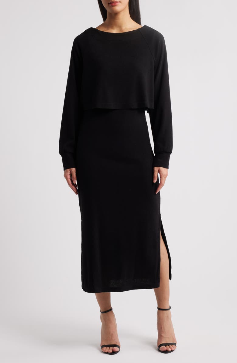 MELLODAY Crop Sweater & Midi Sweater Dress Set | Nordstromrack