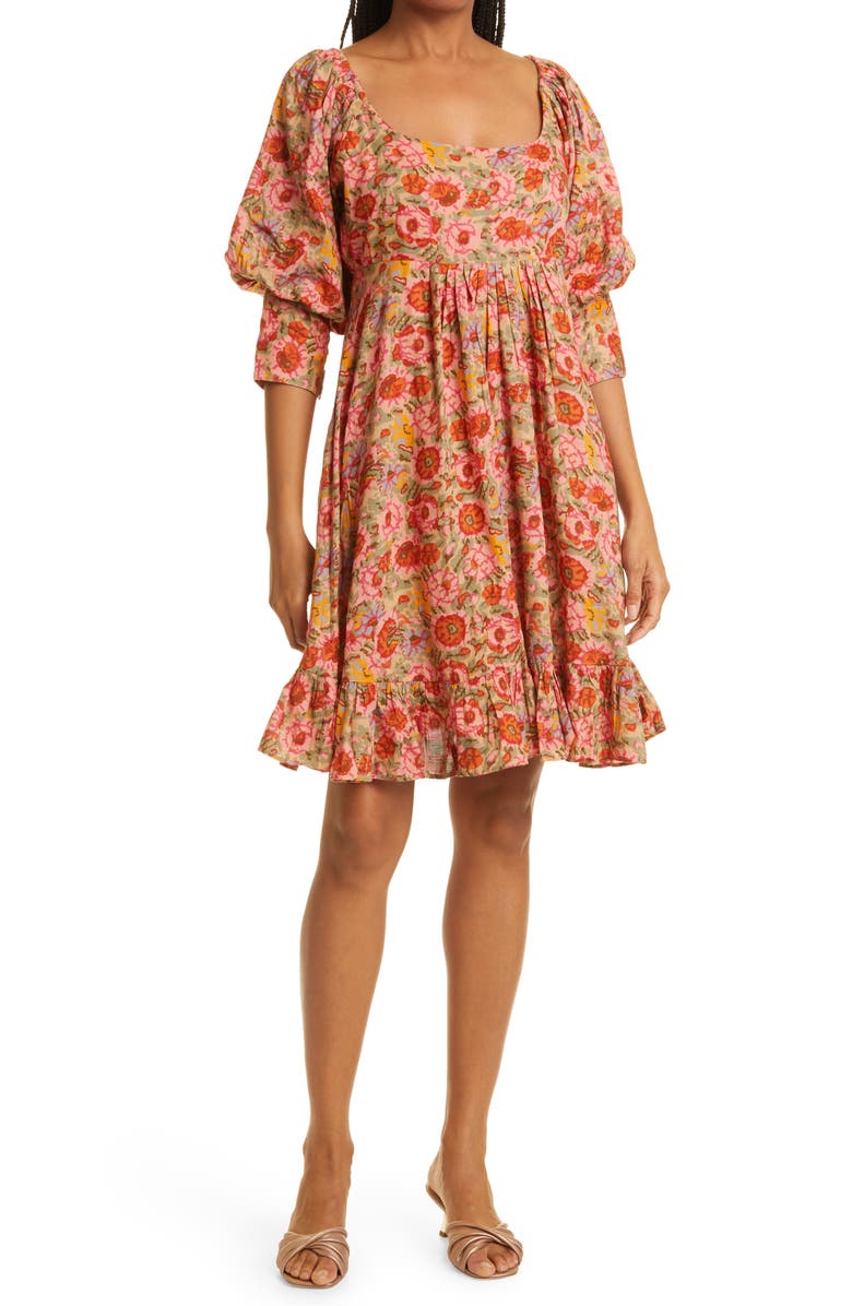 byTiMo Short Sleeve Floral Babydoll Dress | Nordstromrack