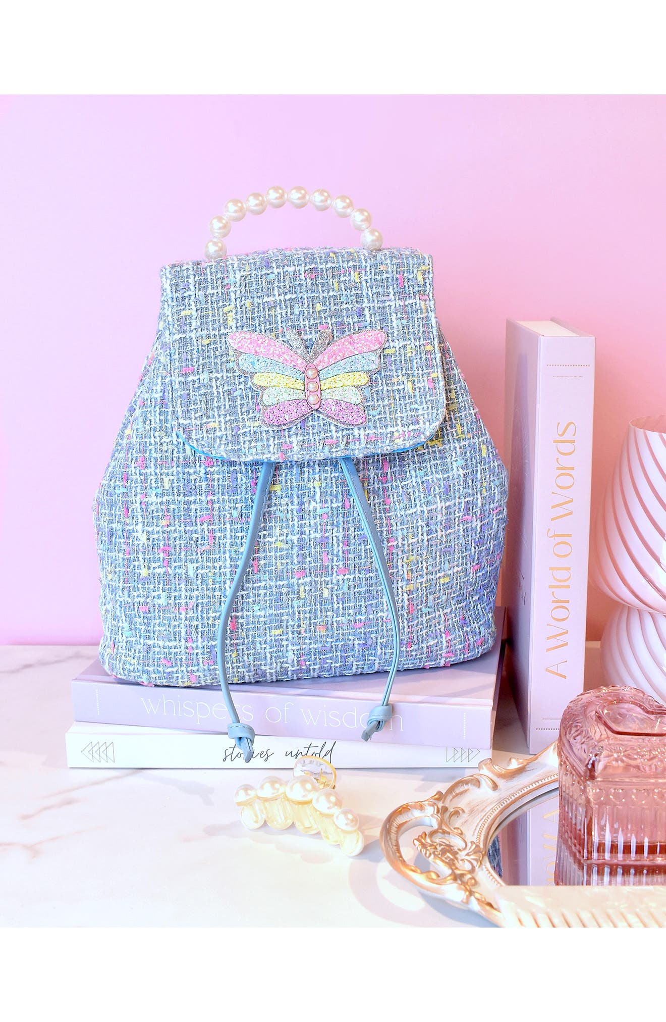 OMG Accessories Kids' Butterfly Tweed Mini Backpack | Nordstromrack