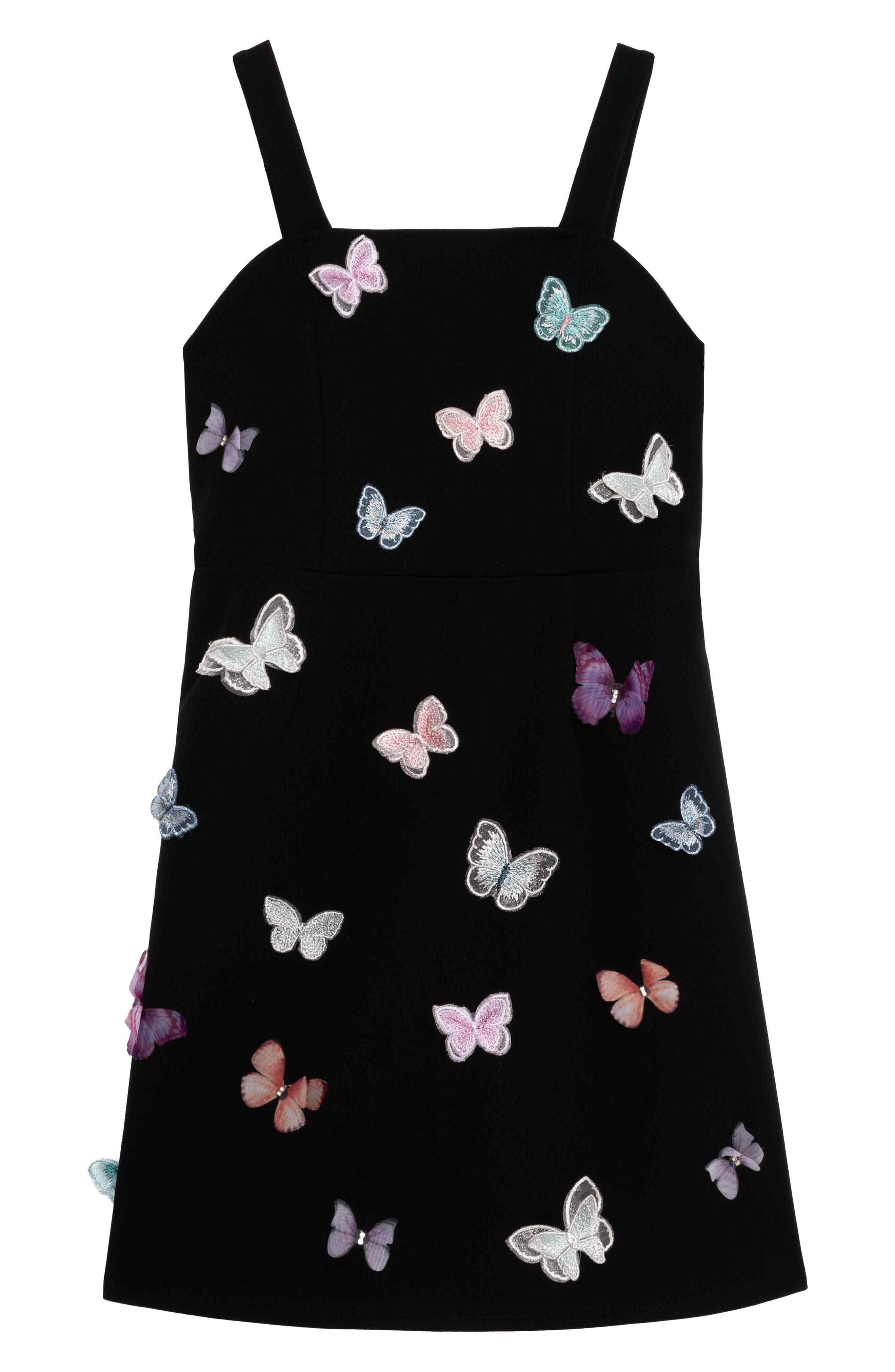 Speechless Kids' Butterfly Appliqué Scuba Dress | Nordstromrack