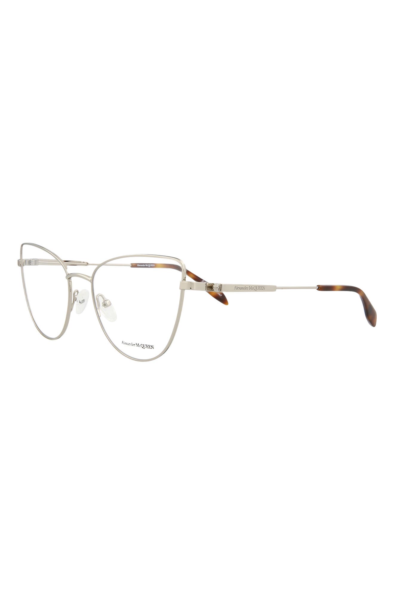 McQueen 55mm Metal Cat Eye Fashion Optical Glasses | Nordstromrack