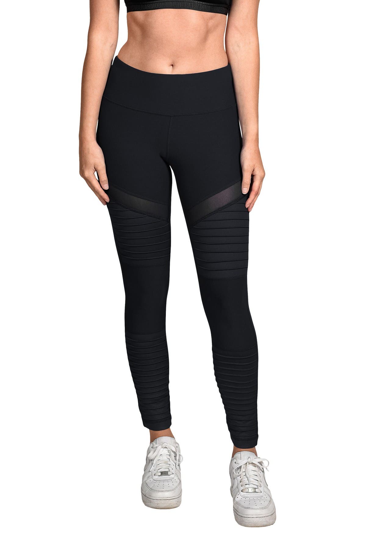 90 DEGREE BY REFLEX Missy Mesh Panel Moto Leggings | Nordstromrack