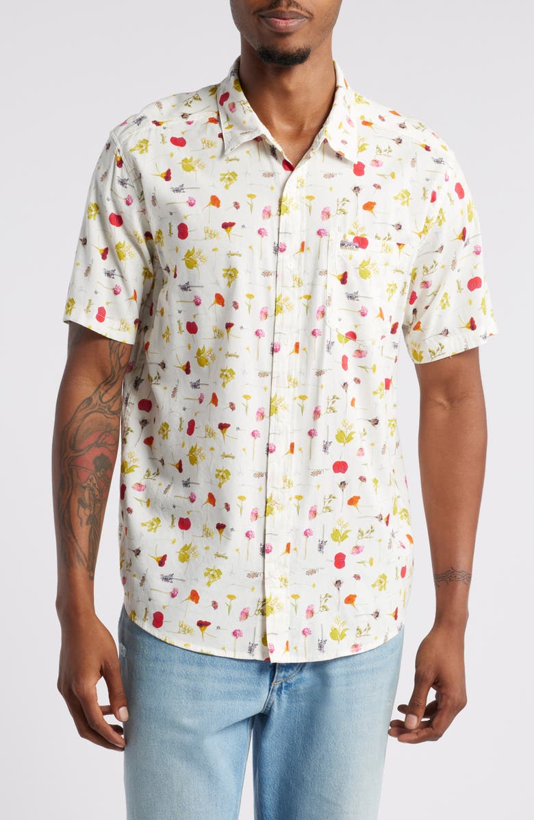 RVCA x Mark Oblow Print Short Sleeve Button-Up Shirt | Nordstromrack