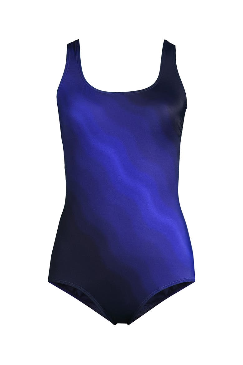 D-Cup Chlorine Resistant Scoop Neck Soft Cup Tugless Sporty One Piece ...