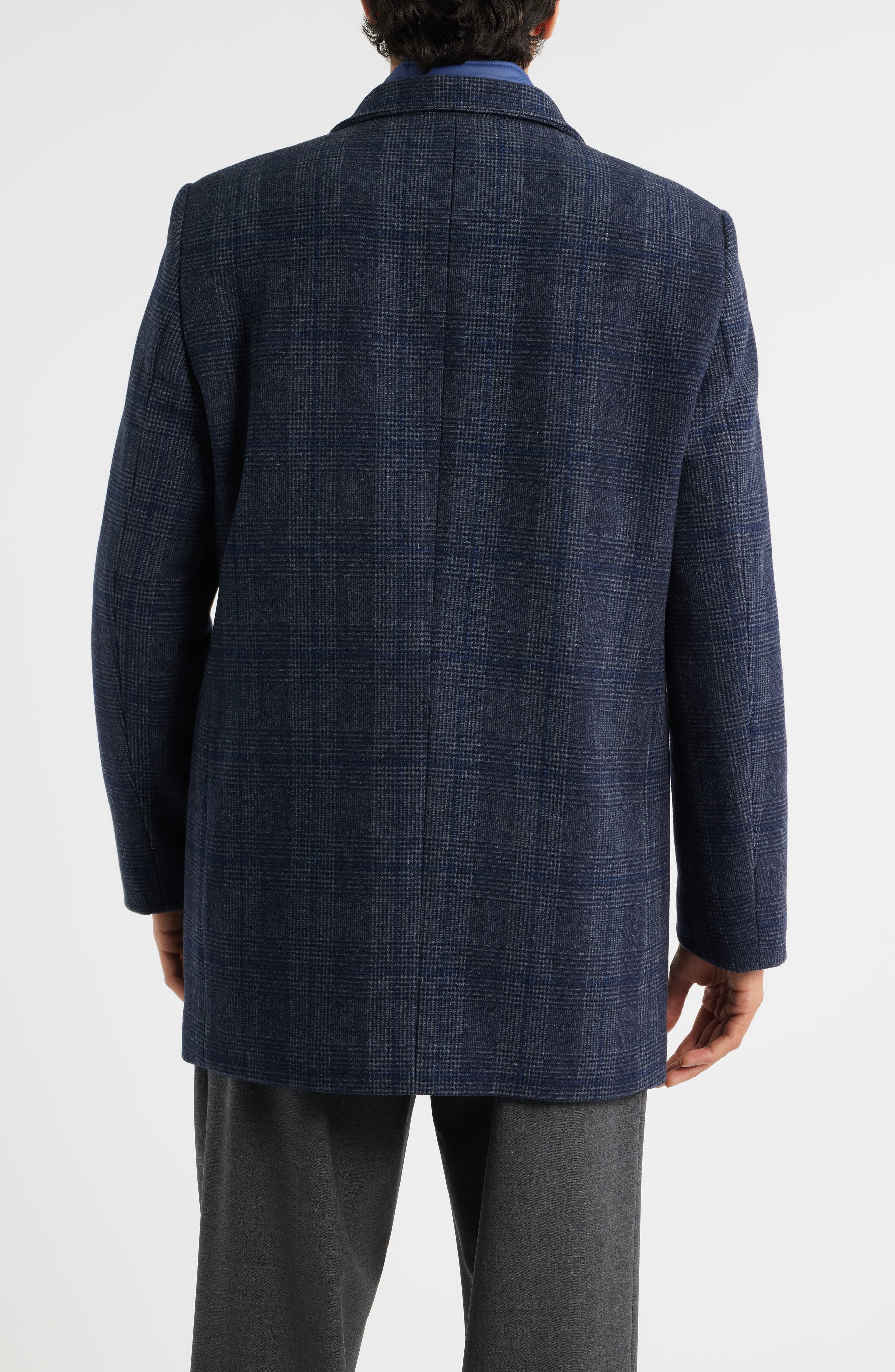 Hart Schaffner Marx Mason Plaid Wool Blend Overcoat with Quilted Bib ...