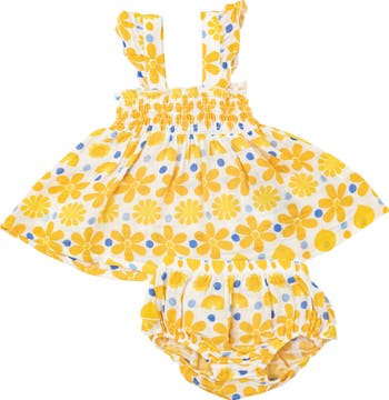 Angel Dear Sunny Lemon Smocked Dress & Bloomers Set | Nordstromrack