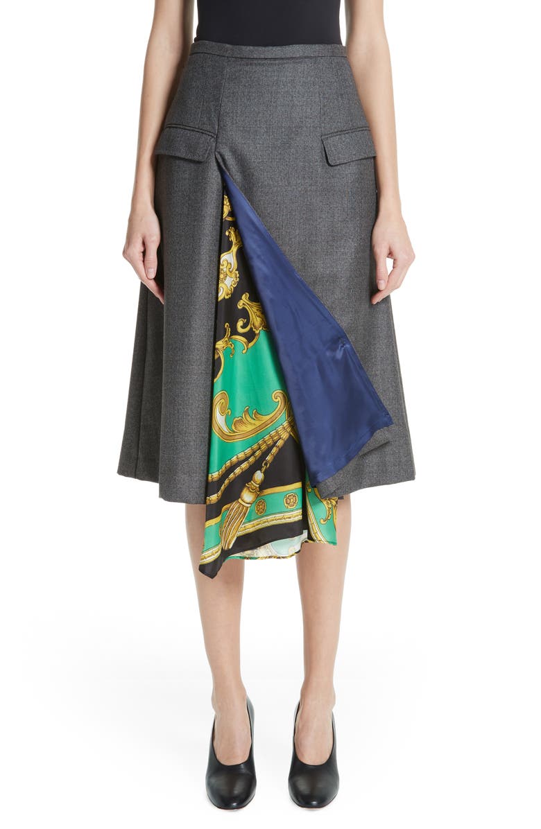Toga Scarf Panel Wool Wrap Skirt | Nordstromrack