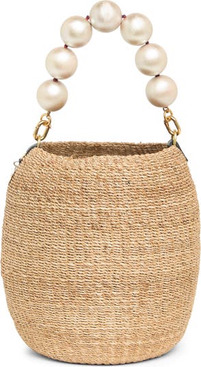 Clare V. Pot de Miel Top Handle Straw Basket Bag | Nordstrom