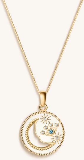 Karma and Luck Celestial Impression - White Enamel Moon & Stars ...