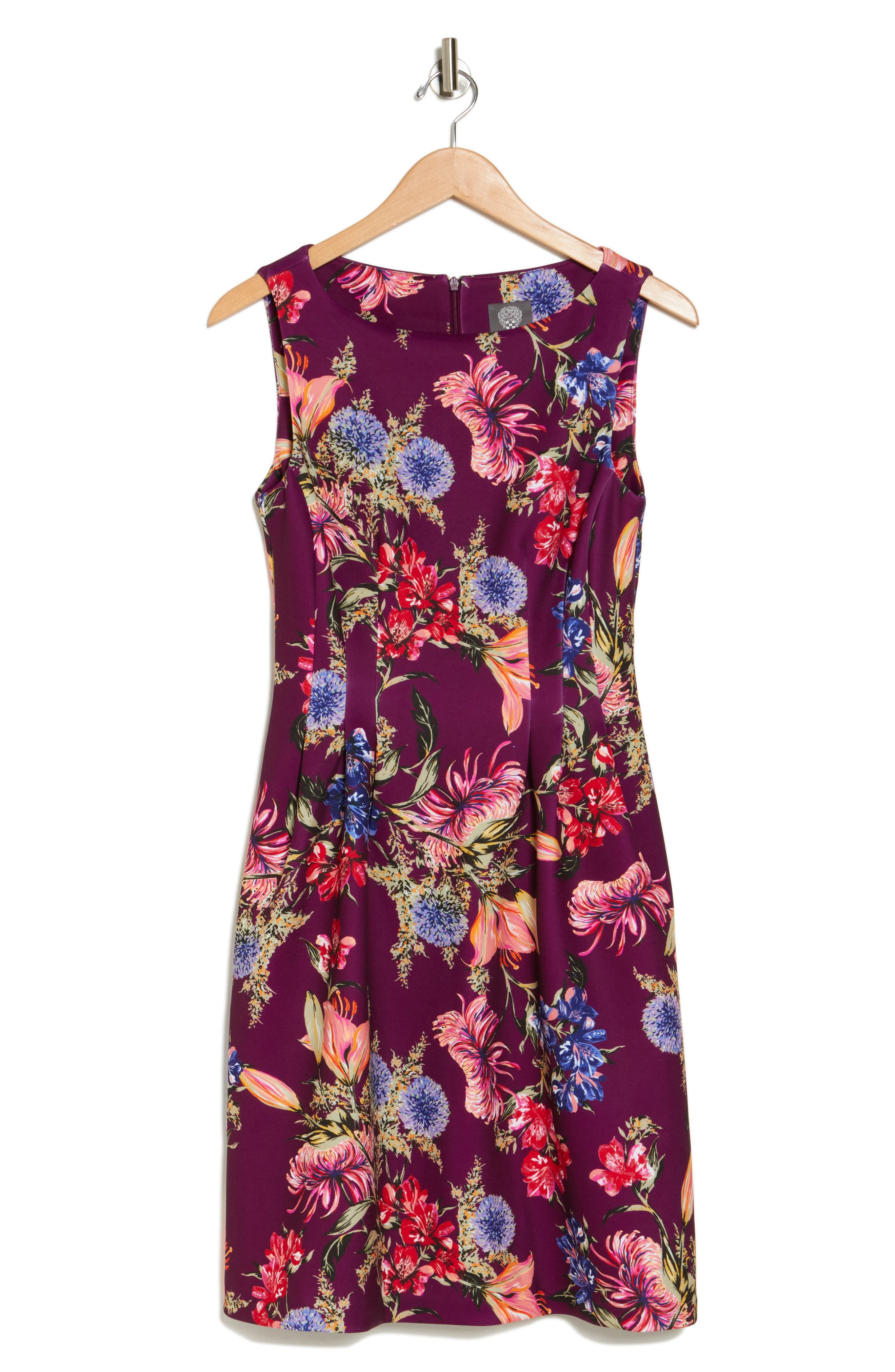 Vince Camuto Floral Sleeveless Scuba Knit Fit & Flare Dress | Nordstromrack