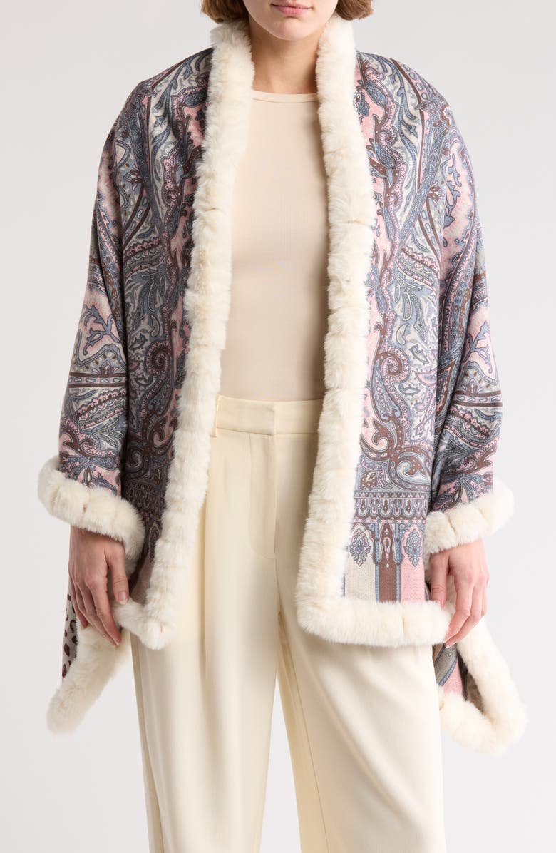La Fiorentina Faux Fur Trim Wrap | Nordstromrack