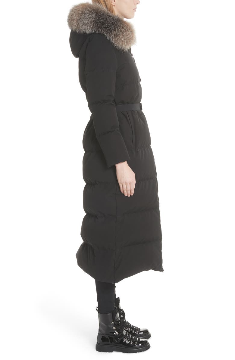 Moncler Bernache Hooded Down Coat with Removable Genuine Fox Fur Trim ...