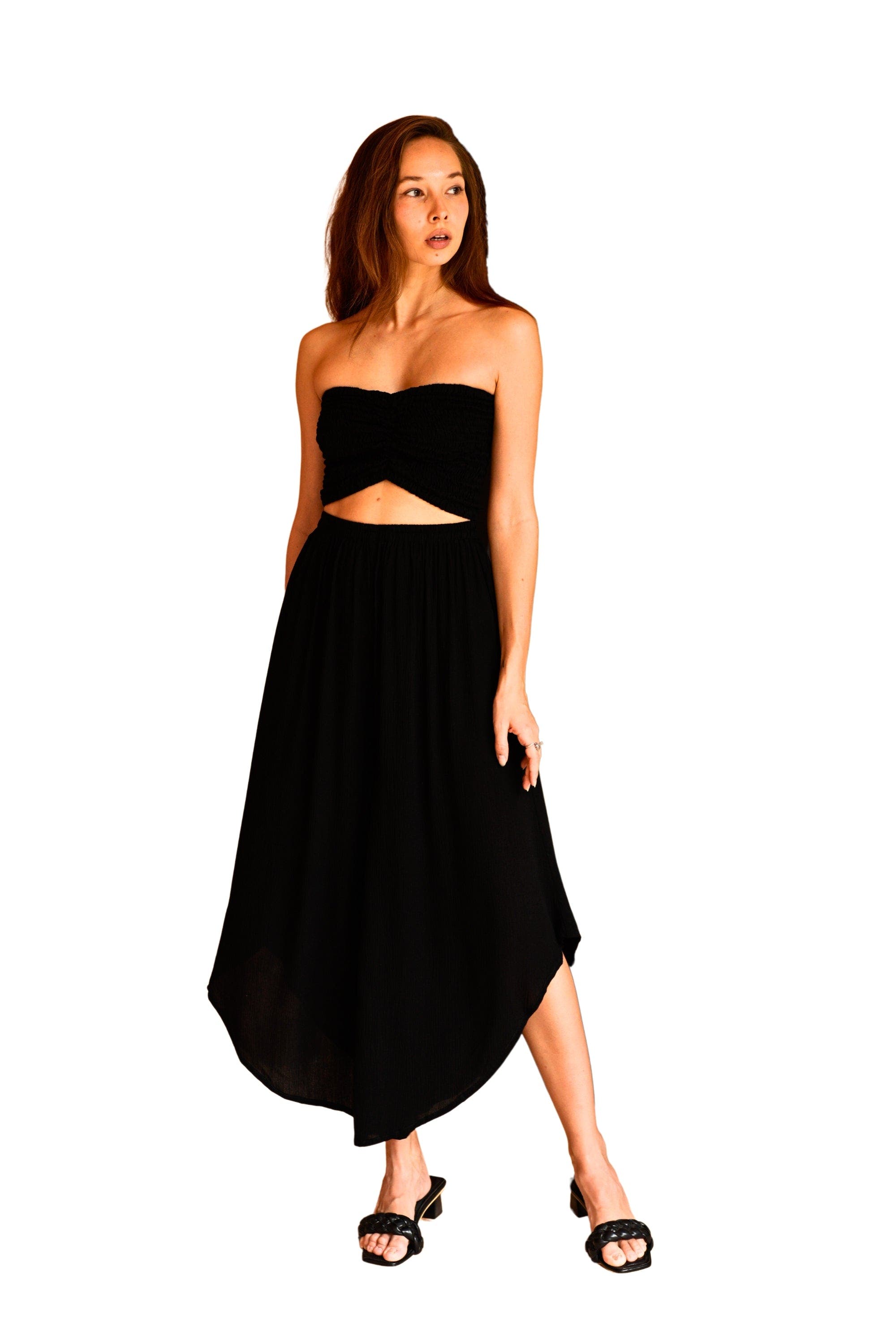 PINK HALEY Winona Smocked Tube Top & Asymmetrical Pants Set | Nordstrom