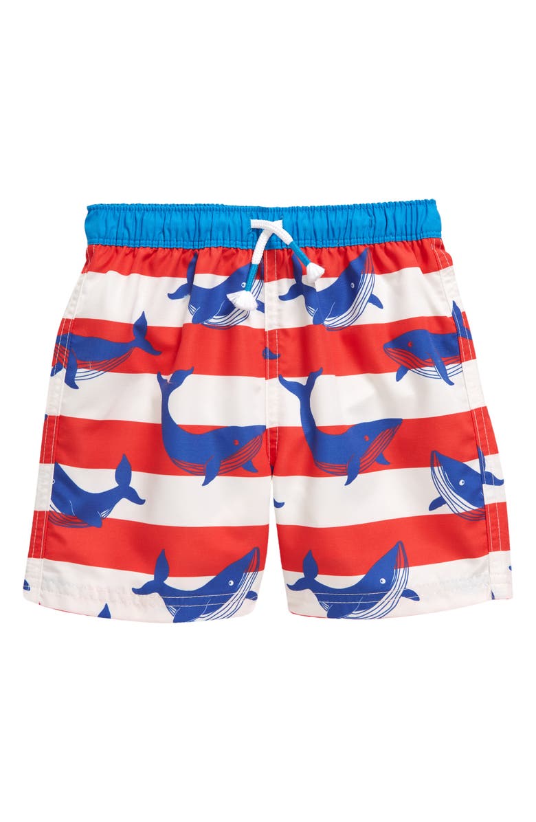 Mini Boden Kids' Whale Stripe Swim Trunks | Nordstromrack