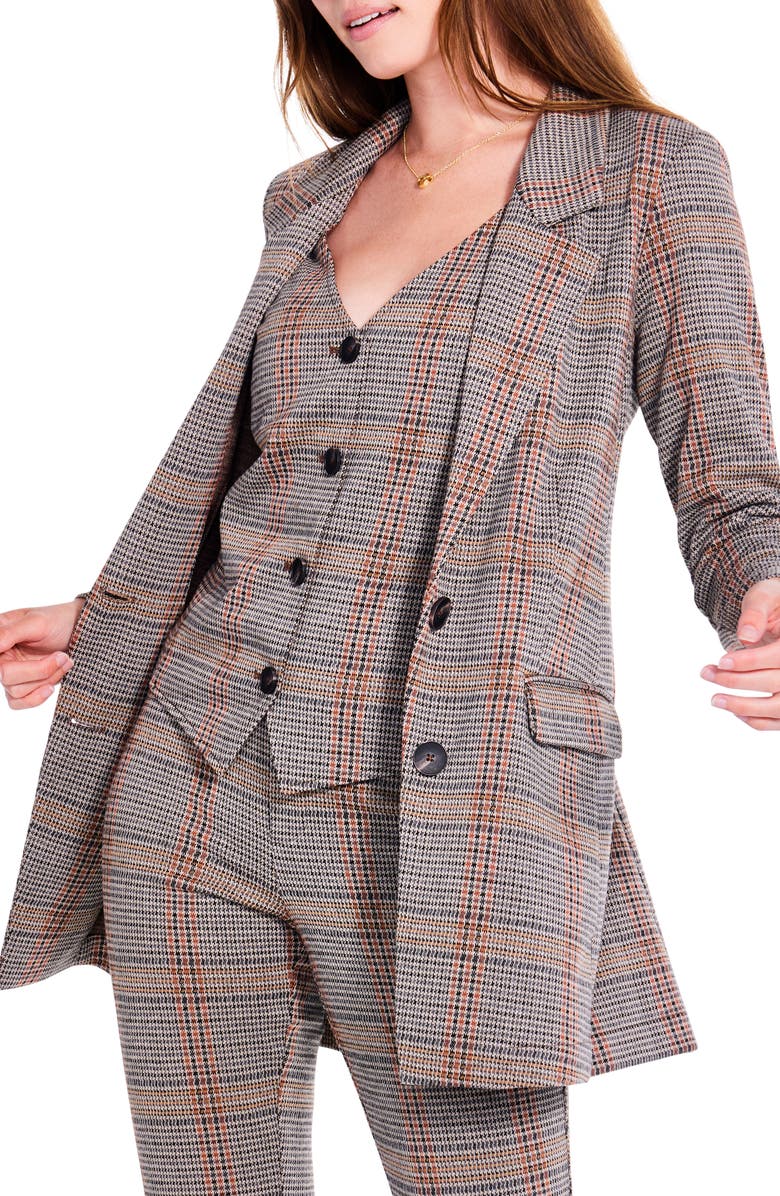 NIC+ZOE Sketched Plaid Knit Blazer | Nordstromrack
