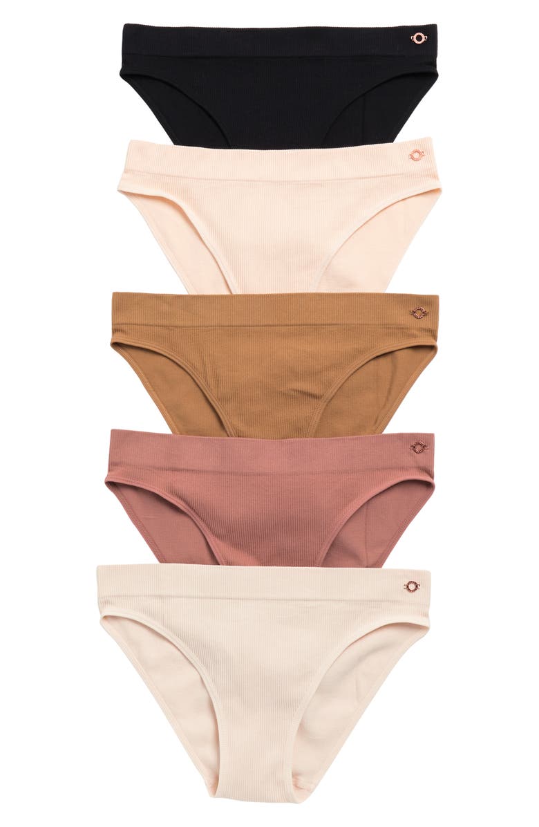 Danskin 5-Pack Missy Seamless Rib Bikinis | Nordstromrack