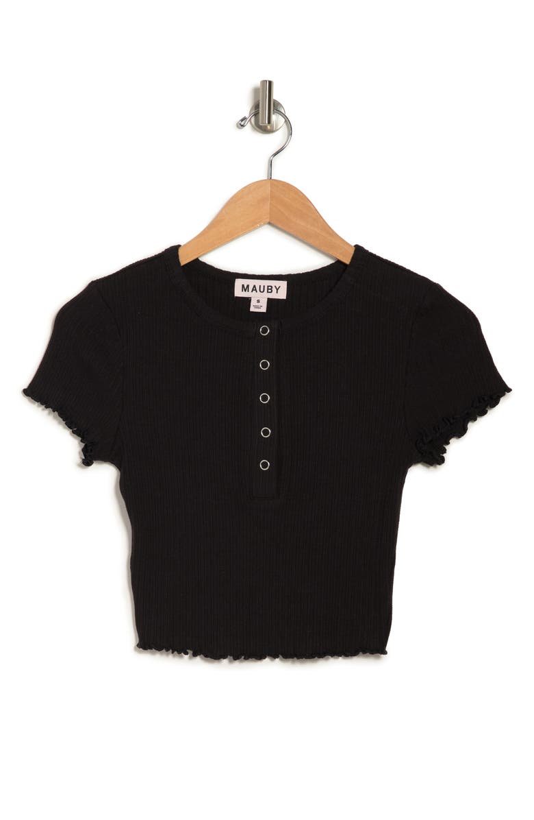 MAUBY Snap Placket Cropped Baby T-Shirt | Nordstromrack
