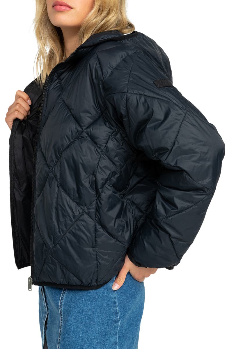 Roxy Wind Swept Quilted Zip-Up Hooded Jacket | Nordstromrack
