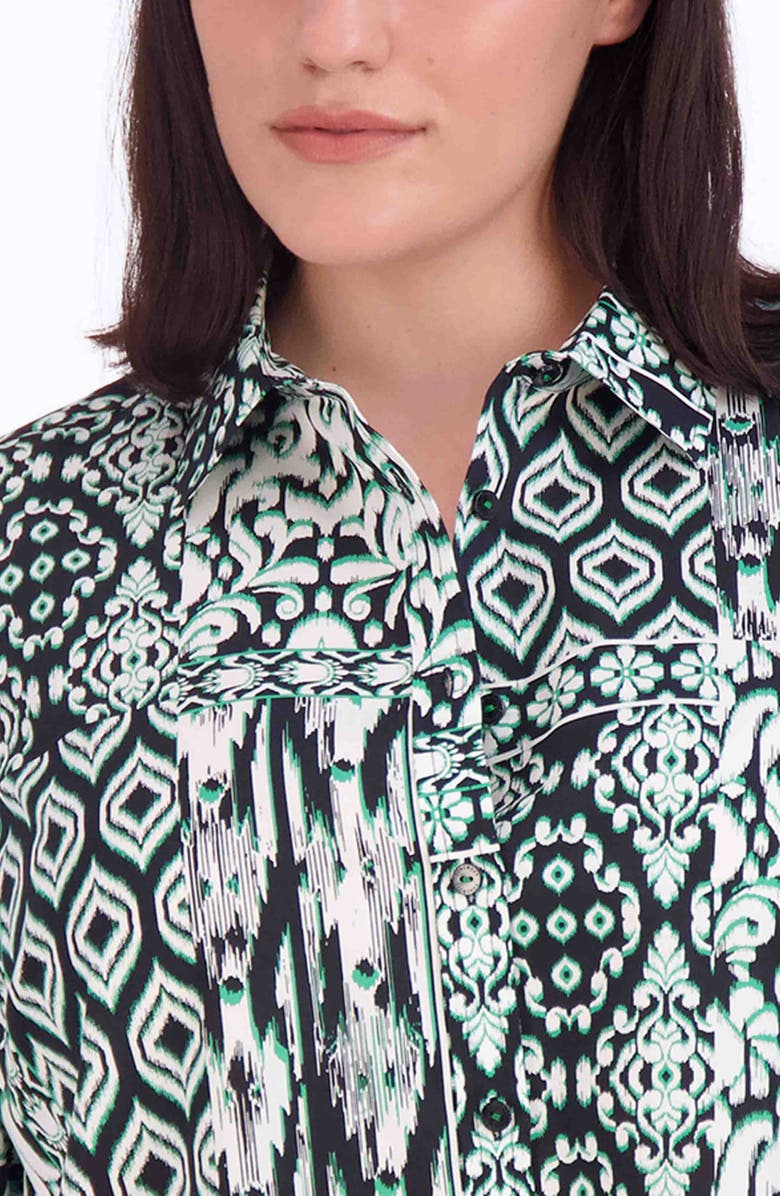 Foxcroft Ikat Print Cotton Top | Nordstromrack