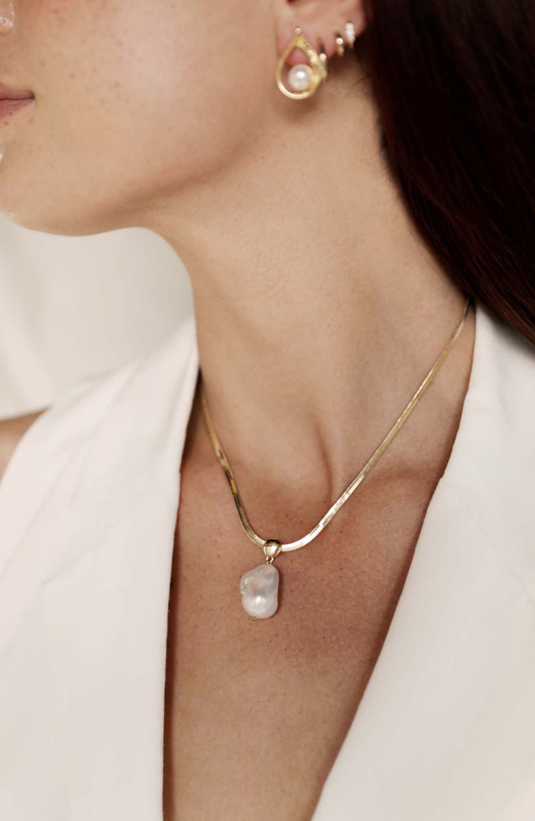 Ettika Cultured Baroque Pearl Pendant Necklace | Nordstrom