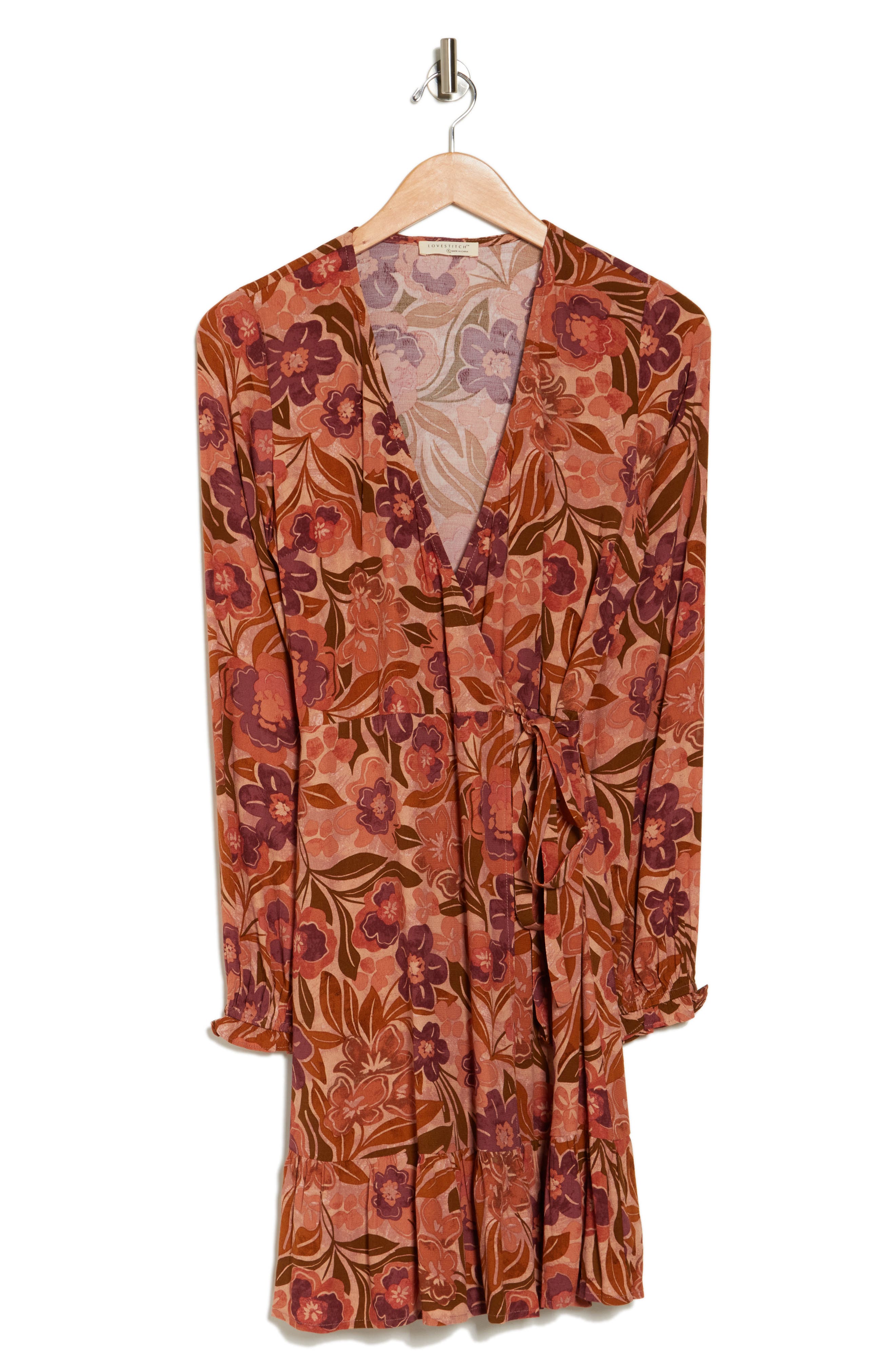 Lovestitch Floral Long Sleeve Wrap Dress | Nordstromrack