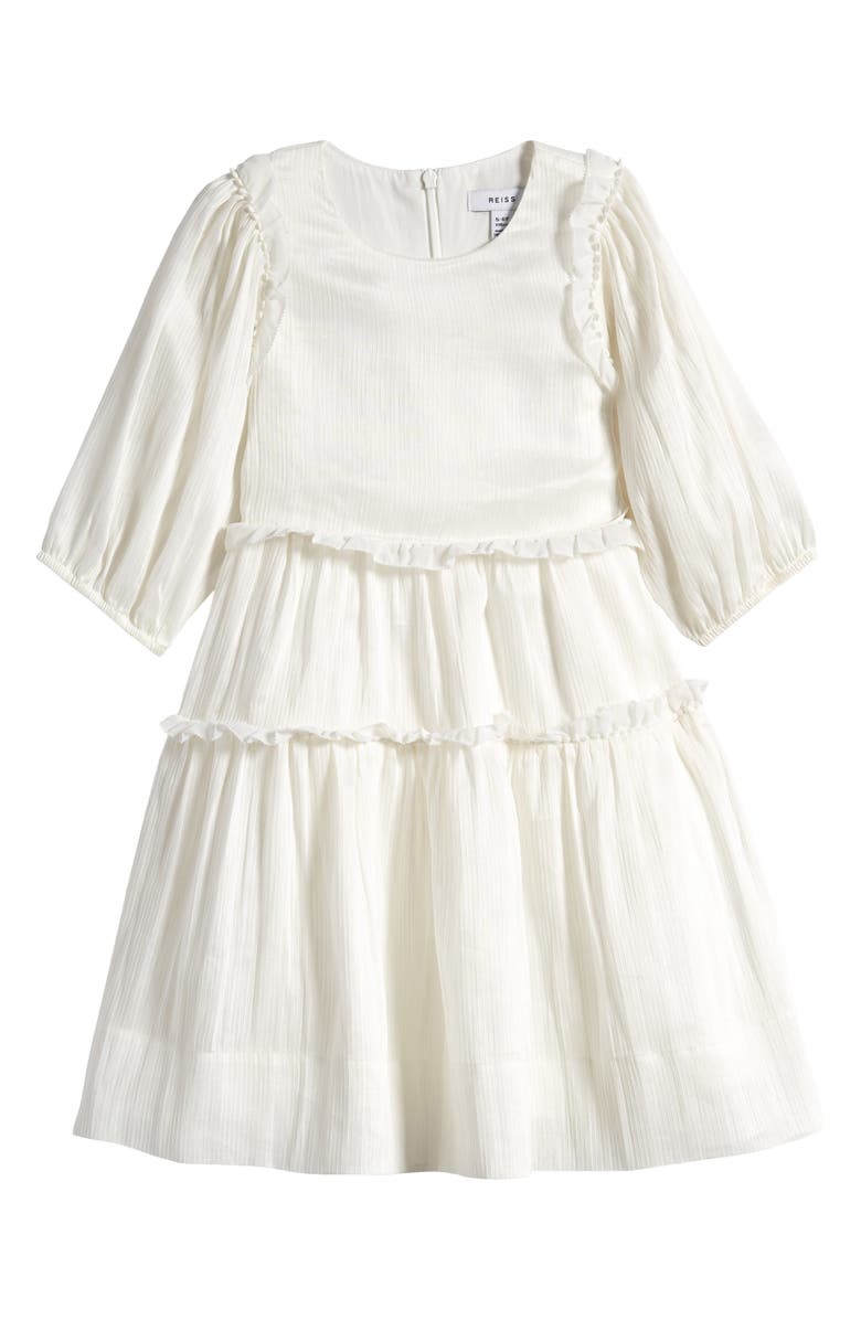 Reiss Kids' Tash Tiered Linen Blend Dress | Nordstromrack
