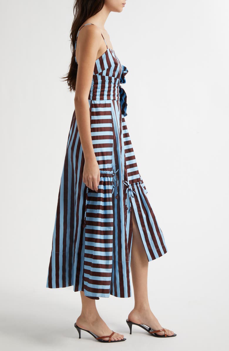 FARM Rio Tropical Flight Stripe Asymmetric Cotton Sateen Sundress ...