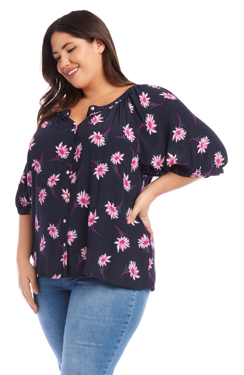 Karen Kane Floral Print Peasant Top | Nordstromrack